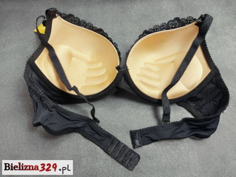 Stanik Push Up czarny koronkowy | Rozmiar 75c, 80c, 85c, 90c, 95c